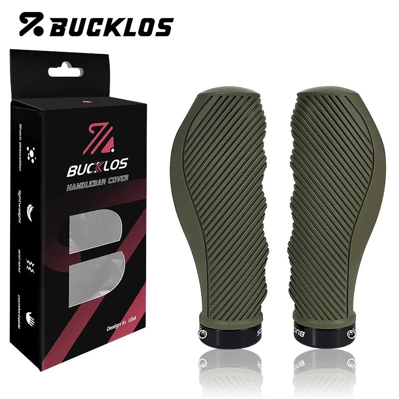 BUCKLOS GR800 Ручки на руль MTB, темно-зеленые