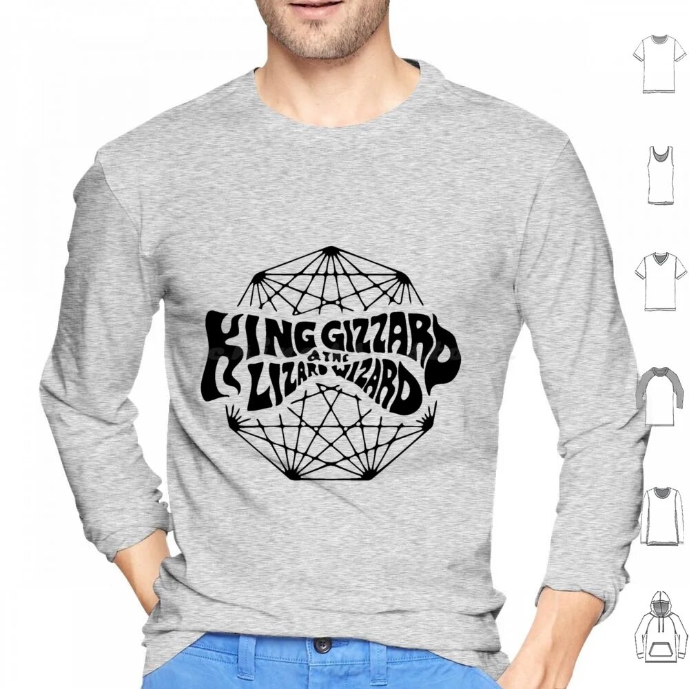 Серый лонгслив King Gizzard, размер M