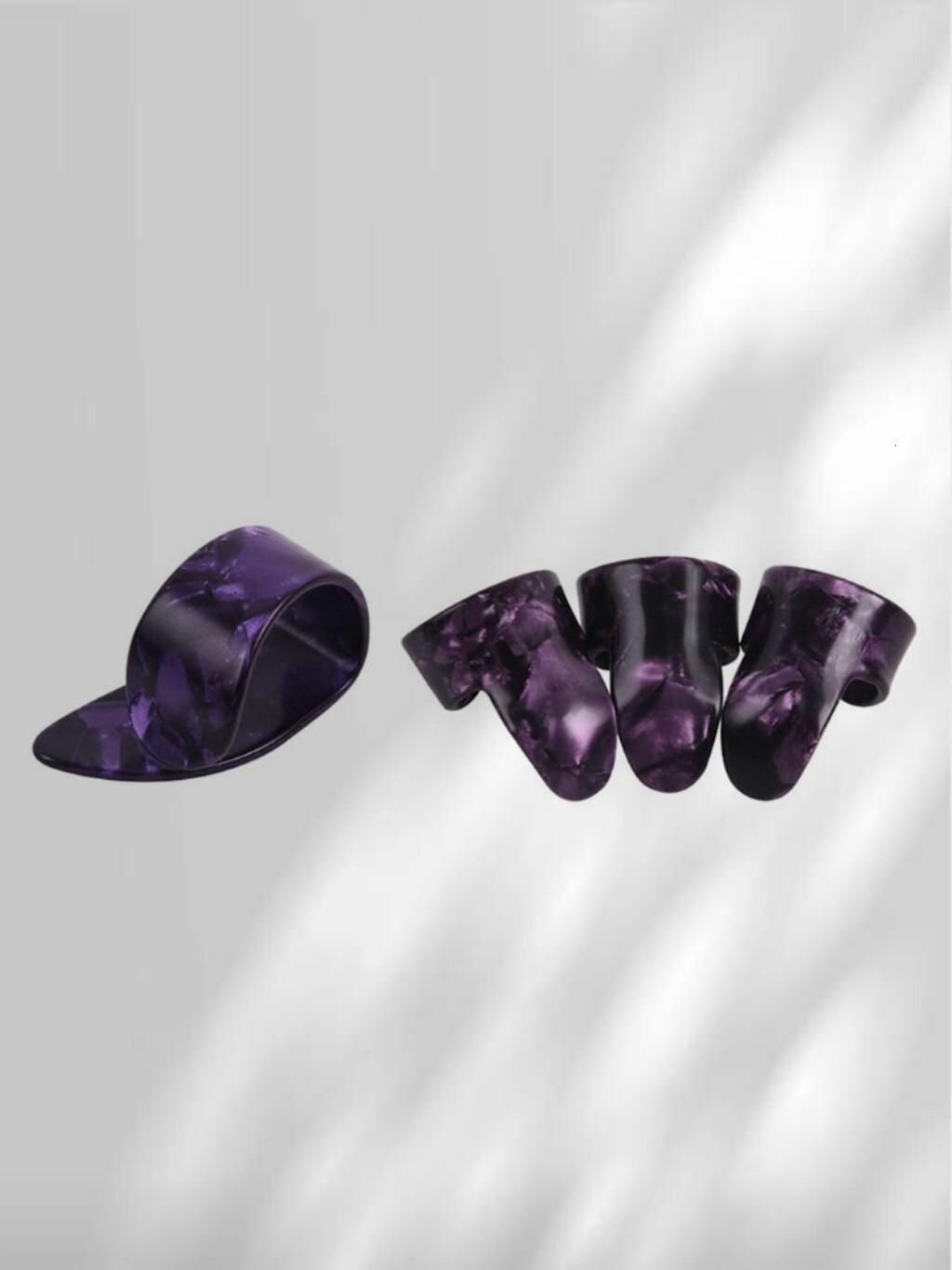 Пластиковые накладки на пальцы для игры на гитаре, 4 шт, Фиолетовый