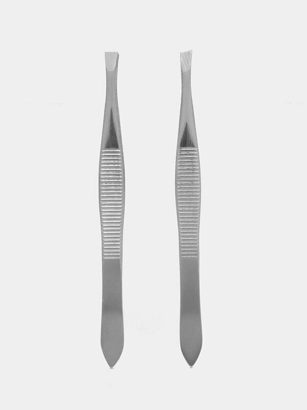 Пинцет для бровей и ресниц, профессиональный, металлический, скошенный, щипчики для волос