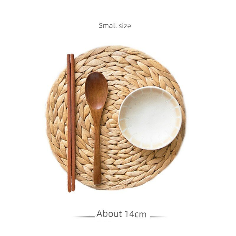 Новый коврик из соломы в китайском стиле, соломенная подставка, нескользящий коврик, подставка под чашку, коврик под