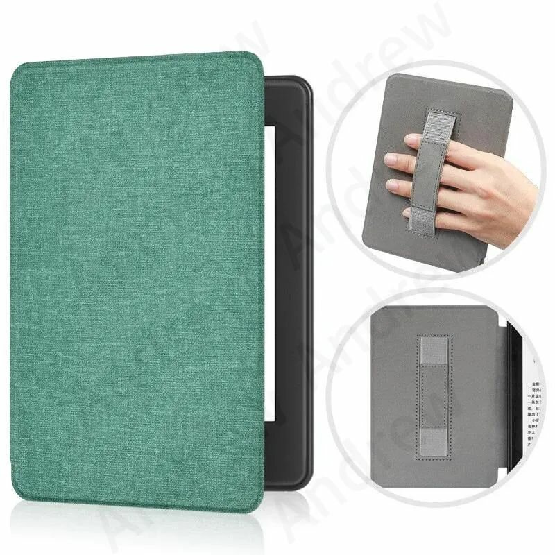 Чехол Amazon Kindle Paperwhite 12-го поколения 2024, с магнитом, с рукояткой, Зеленый