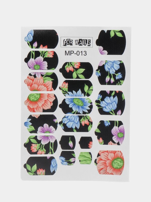 Наклейки плёнки для ногтей цветы лето, MP013, для маникюра и педикюра