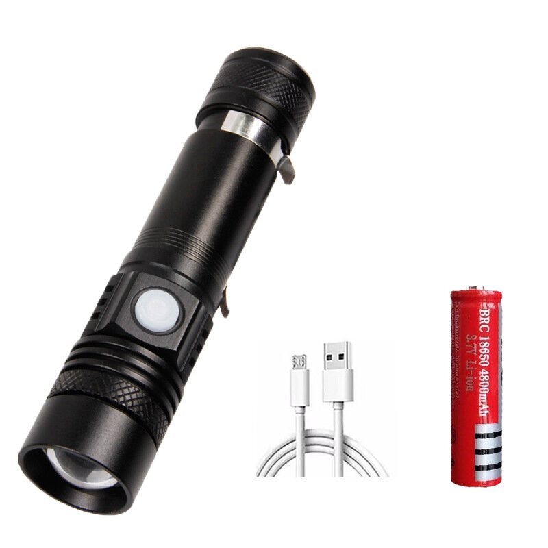 T6 зарядный зум мини-сильный фонарик на открытом воздухе светодиодный фонарик USB зарядный фонарик 518 взрывной фонарик