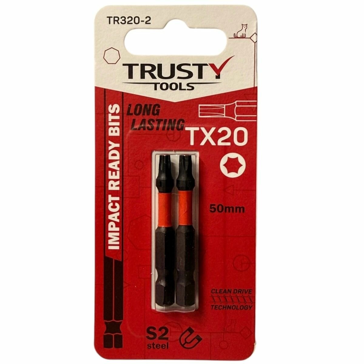 Биты ударные Trusty-Tools TX20 50 мм (2 шт)