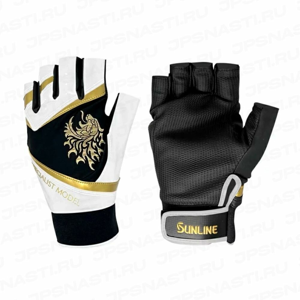 Перчатки Sunline SUG-200 Specialist Gloves (5 fingers), Black/White, LL