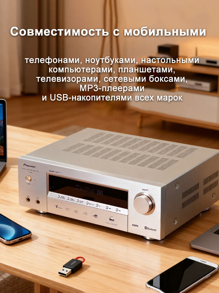 HIFI Аудио усилитель звука для колонок, Оборудование для домашнего кинотеатра, 5.1 каналы, Bluetooth 5.0, HDMI, 200Вт