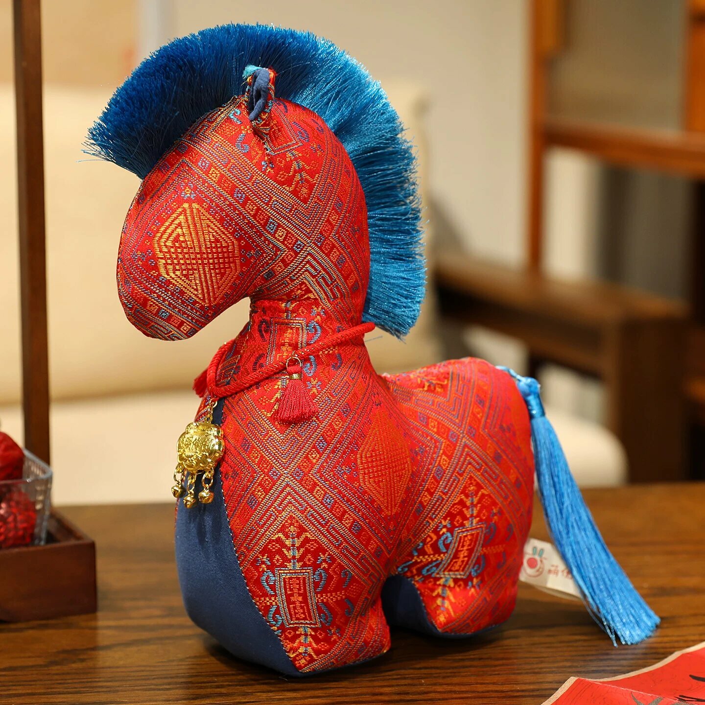 Кукла-лошадь в китайском стиле из ткани, плюшевая игрушка-талисман Лошади 2026 года, мягкая игрушка-лошадь по знаку