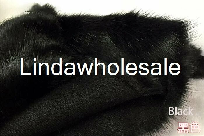 Плюшевый искусственный мех лисы ZHONGYIJIATIMELY 5 см Черный, 180x45cm, No.9 black