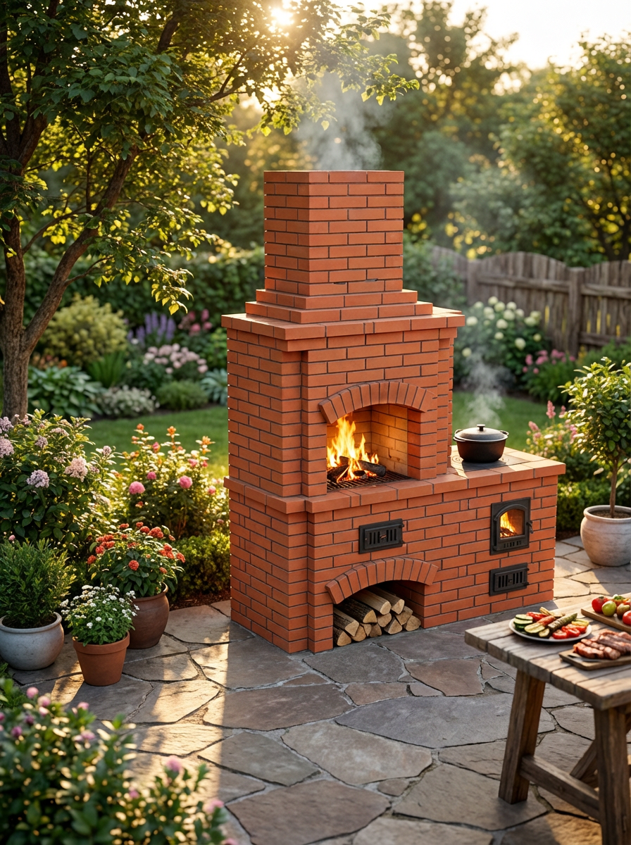 Проект барбекю с казаном №24. Мангал 630 мм. Казан 12 л, с инструкцией на флеш носителе