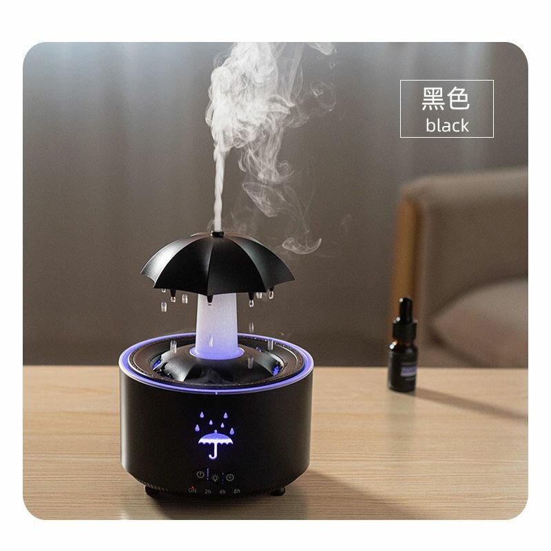 Вращающийся аромадиффузор в форме капли дождя для домашнего использования, с таймером, большим объемом тумана, цветным пультом управления, звуком дождя для сна, увлажнитель в форме капли дождя