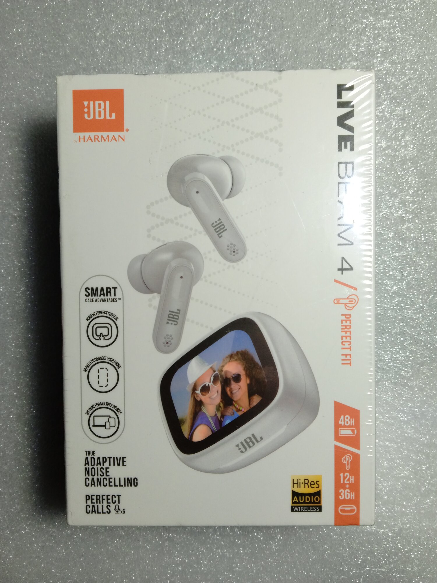 Наушники в стиле JBL Live Beam 4, беспроводные, с ANC, сенсорное управление, шумоподавление, Silver