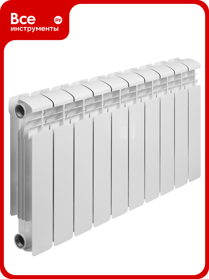 Алюминиевый радиатор RIFAR ALUM 350, высокая теплоотдача 1370 Вт, обогрев площадей до 13,7 м², настенный монтаж