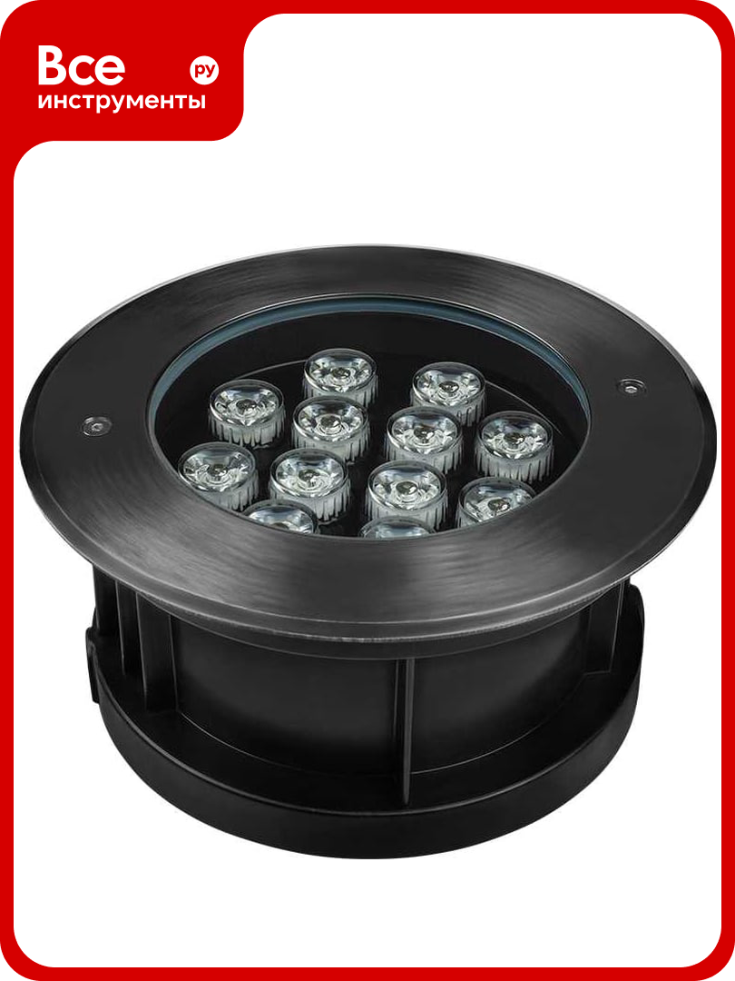 Светодиодный светильник Jazzway для ландшафтного и архитектурного освещения PGR R180 12Вт 4000K 30град. Сhrome грунтовый встраиваемый IP67 5006560A