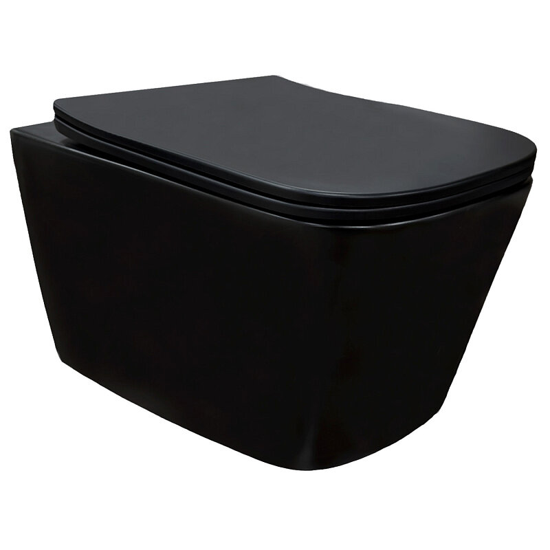 Подвесной унитаз Azario Cascad-black AZ-2303A-MB