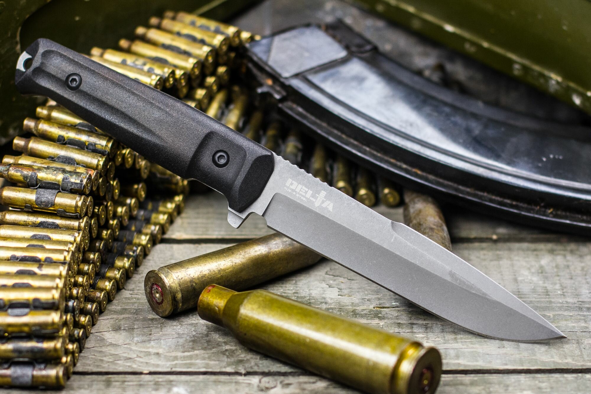 Туристический Нож от Kizlyar Supreme Delta AUS-8 TachWash Black Kraton