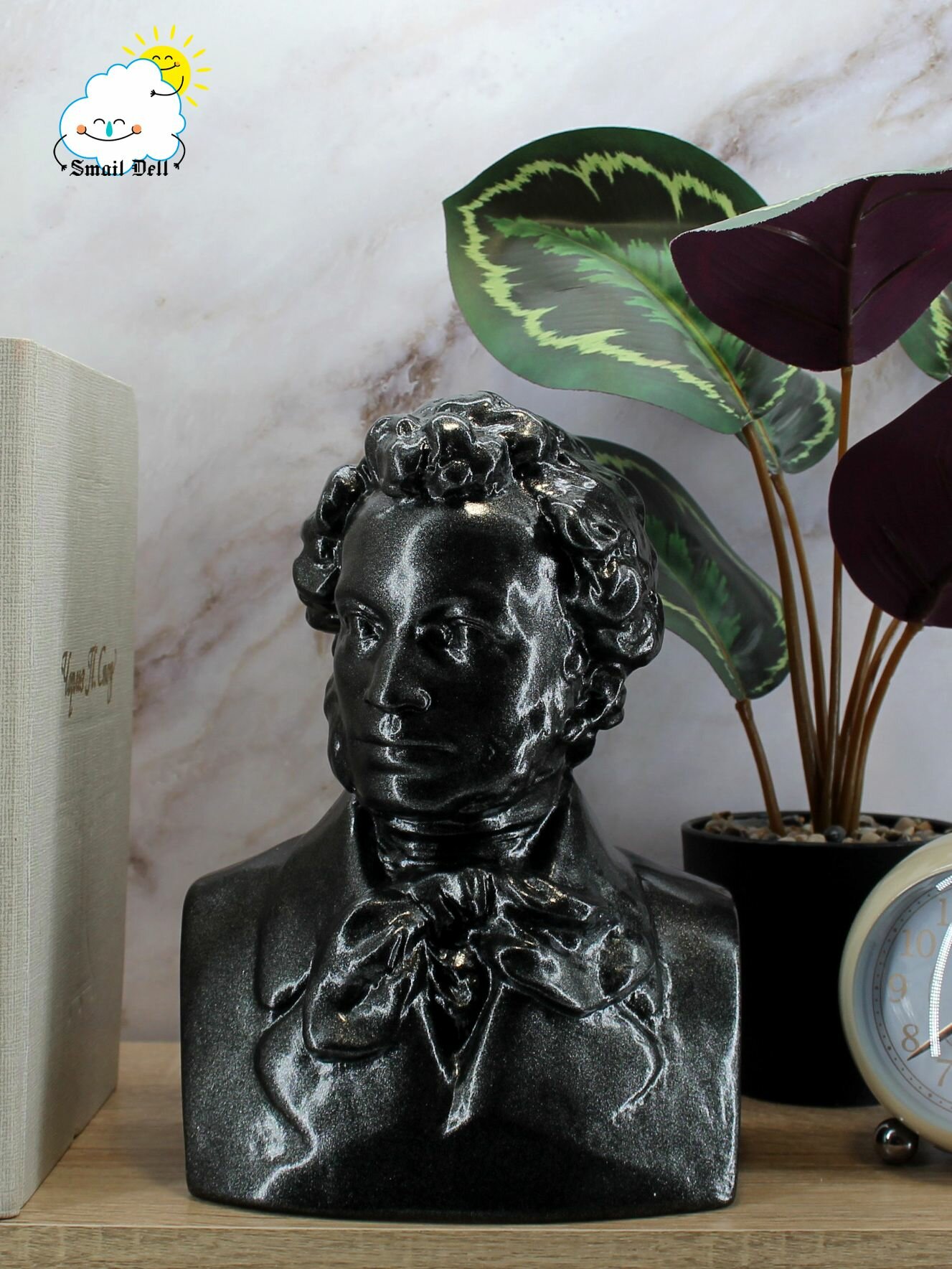 Статуэтка бюст А. С. Пушкин , 20 см , гипс , цвет серый металлик