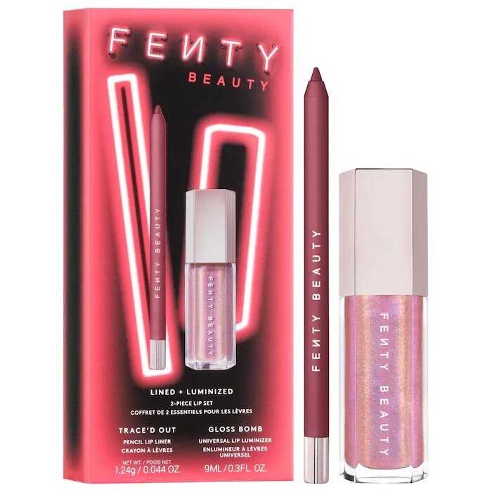 Набор для губ Fenty Beauty Lined Luminized by Rihanna, карандаш + блеск