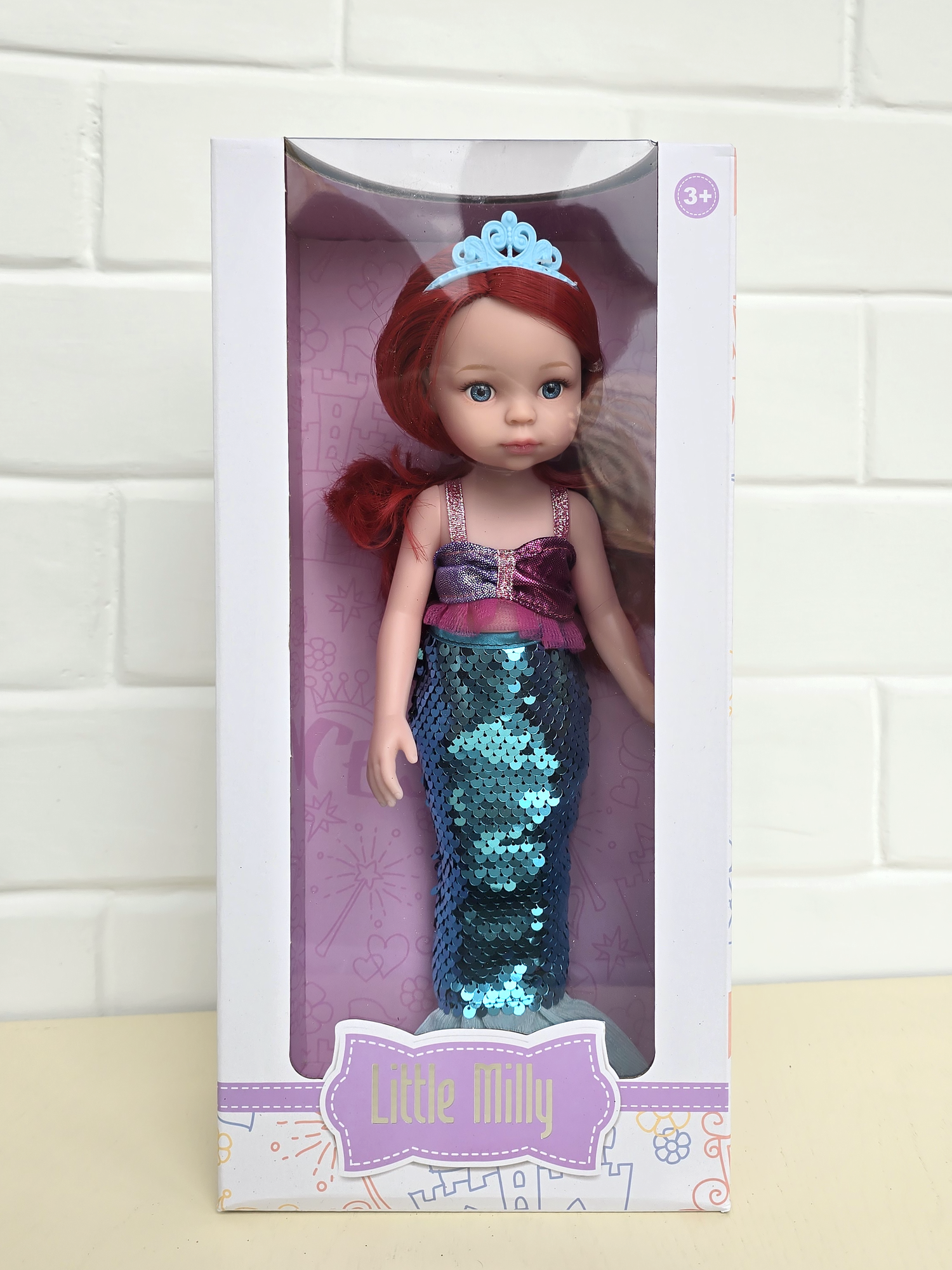 Кукла 33 см Little Milly в костюме русалки длинными волосами, куколка для девочки на шарнирах со съемной одеждой