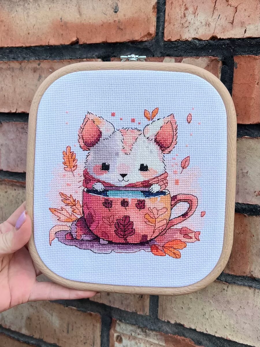 Набор для вышивания Мир вышивки и Елена Чугуевская MV-042D Ушастая осень, Счетный крест, 14 x13 см