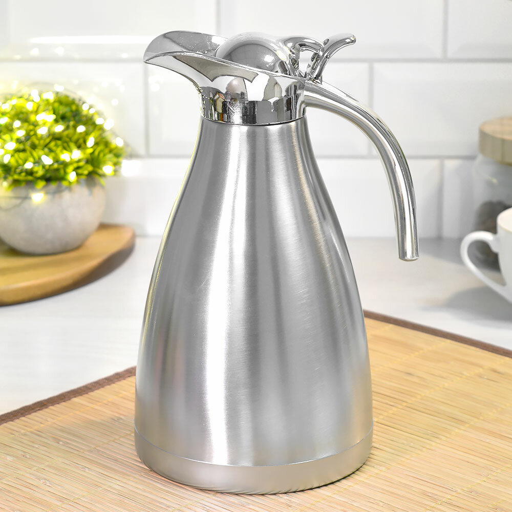 Термос-кувшин 1.5л из нержавеющей стали, с герметичной крышкой, для дома и пикника