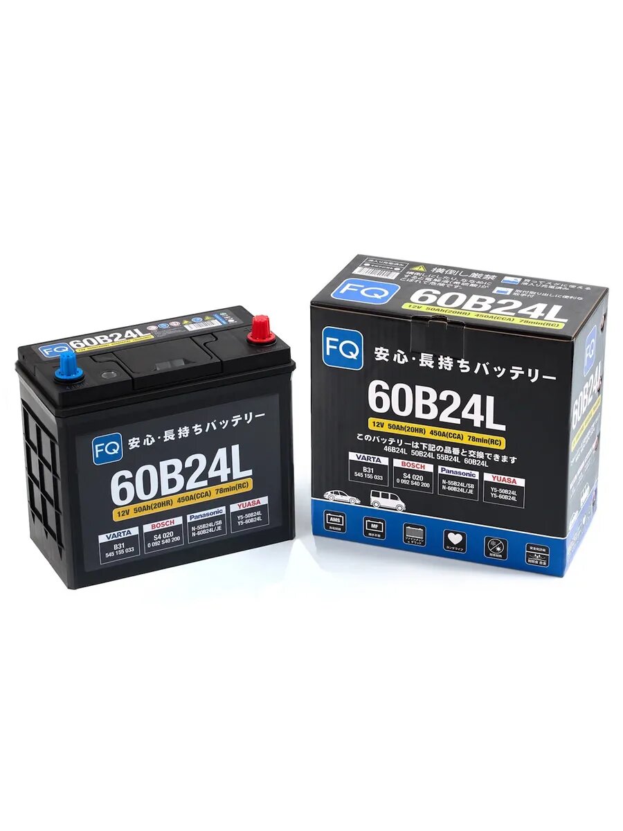 Аккумулятор FQ 60B24L 12V 50Ач 450А 237x127x220 обр. пол.