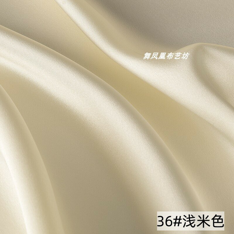 Однотонная высококачественная имитация ацетатного атласа, имитация шелкового пальто, драпированная блестящая ткань для платьев и блузок