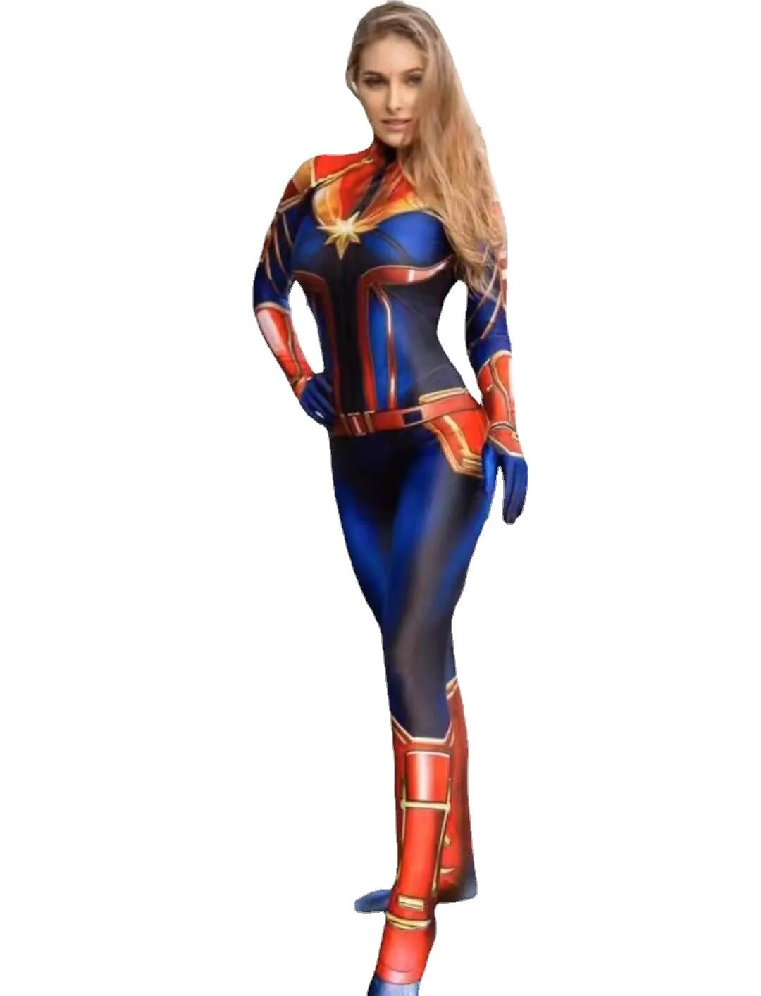 Косплей костюм Капитан Марвел для женщин М