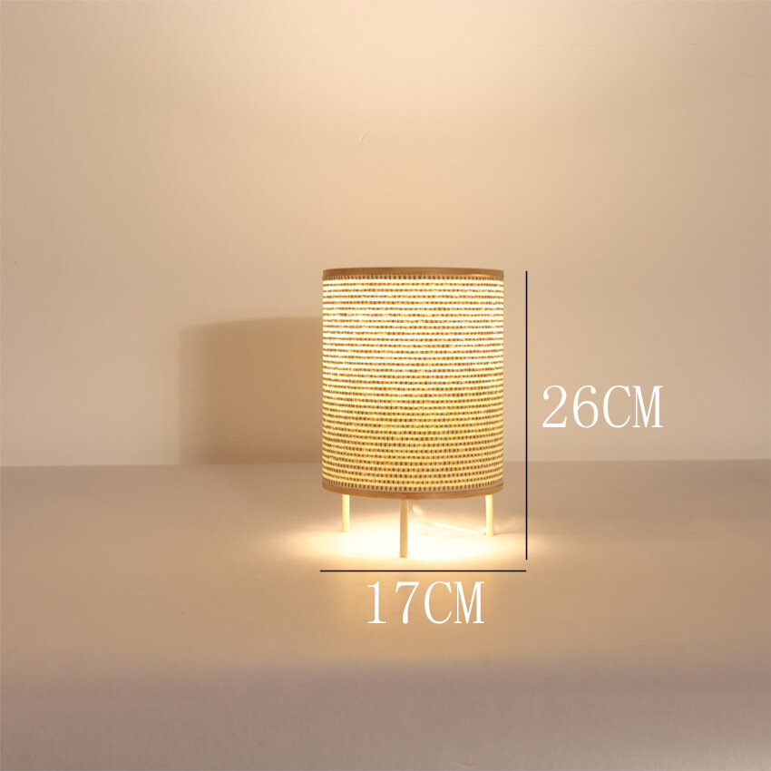 Японский ретро-светильник из рафии в новом китайском стиле для спальни, чайной комнаты, ресторана в пасторальном стиле,