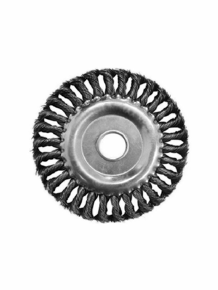 Щетка-крацовка 70984 дисковая витая 175 мм с переходником