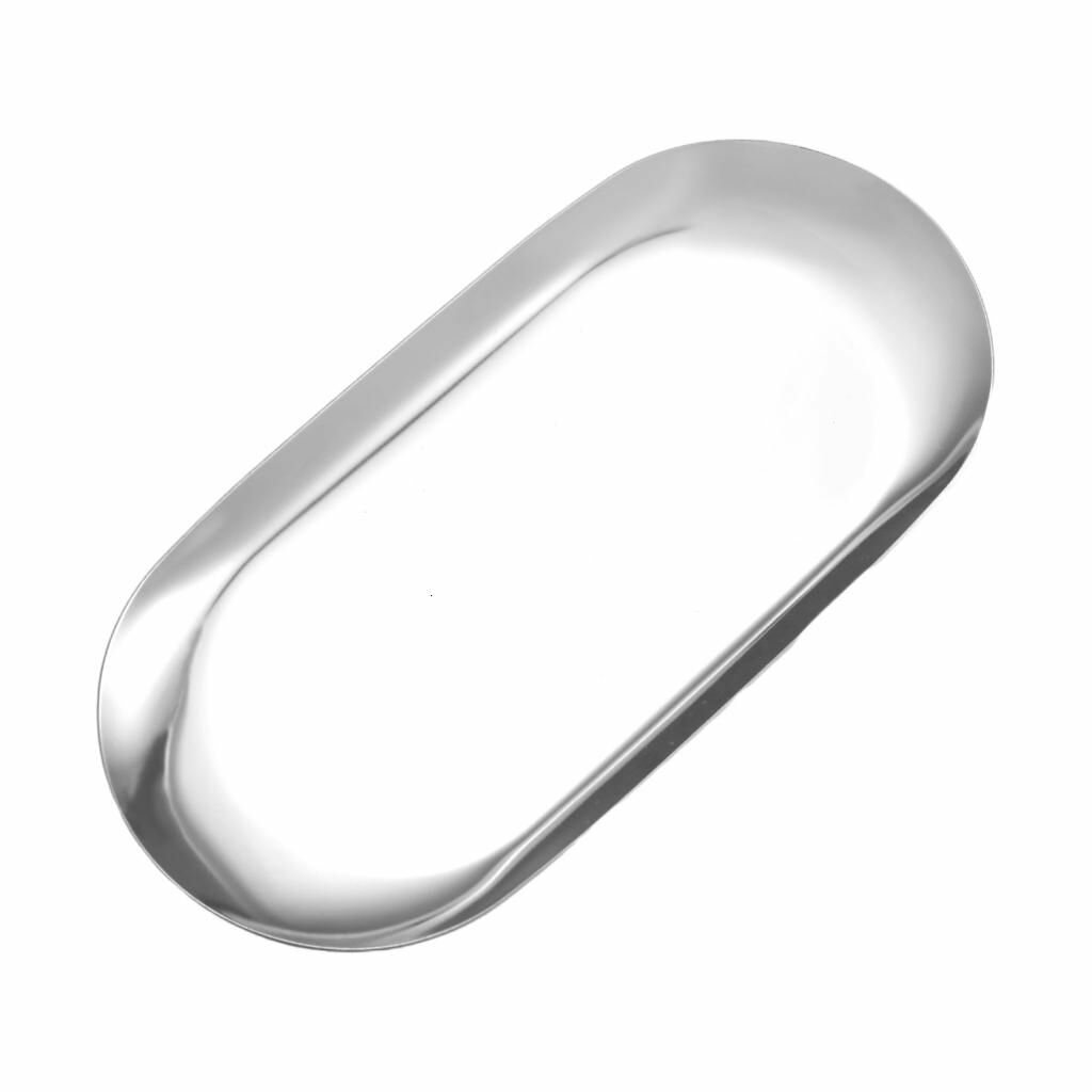 Овальная тарелка из нержавеющей стали для хранения ювелирных изделий, серебро