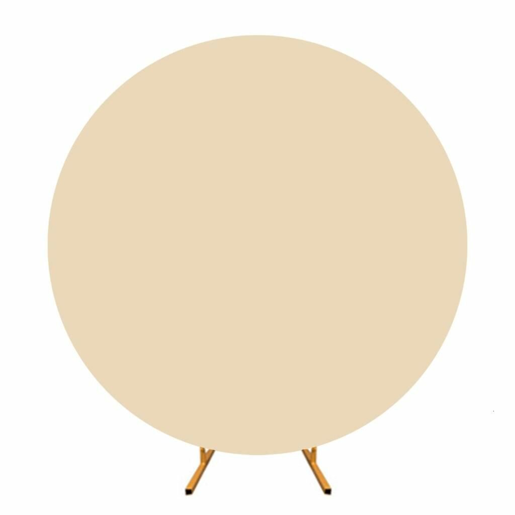Круглая арка из полиэстера для свадьбы и вечеринки, Шампанское - 7.5ft