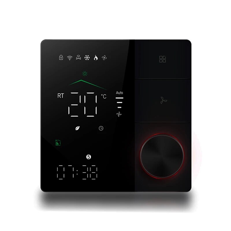 STEEDSMT Термостат BAC-018 для умного дома ZIGBEE, Black Panel, 220VAC(95-240V)