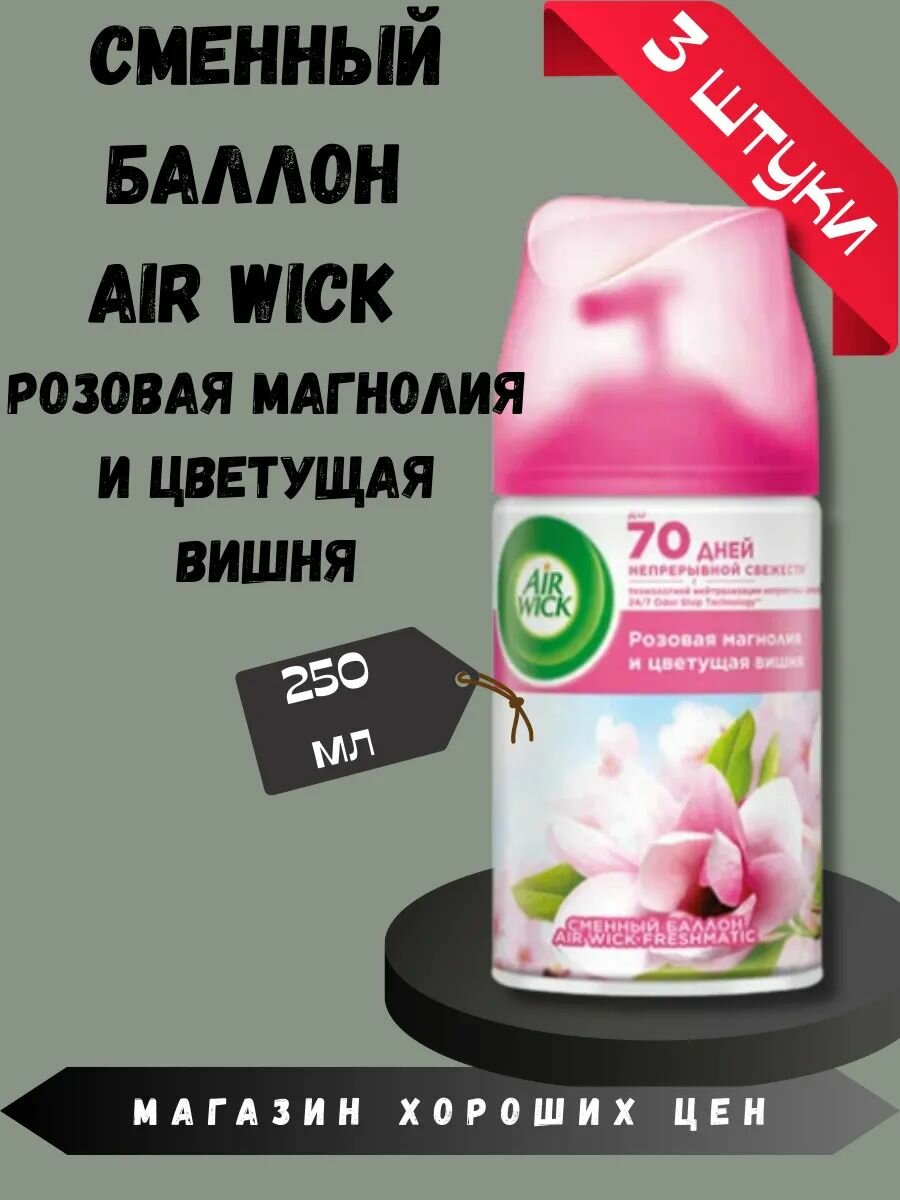 Сменный баллон AIR WICK "Магнолия и цветущая вишня" 3 шт