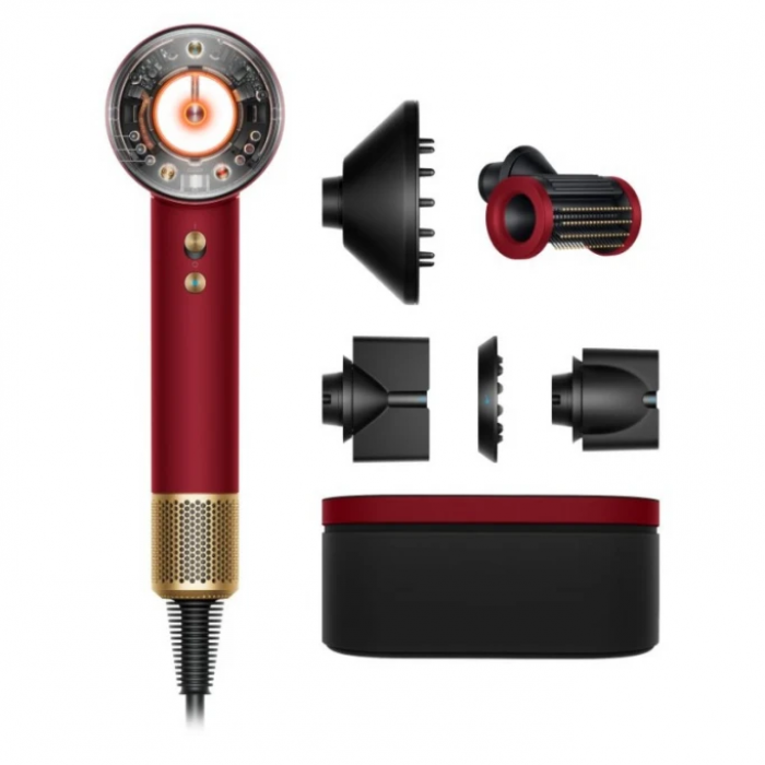 Фен Dyson HD16 Supersonic Red Velvet/Gold (красный/золото) + кейс
