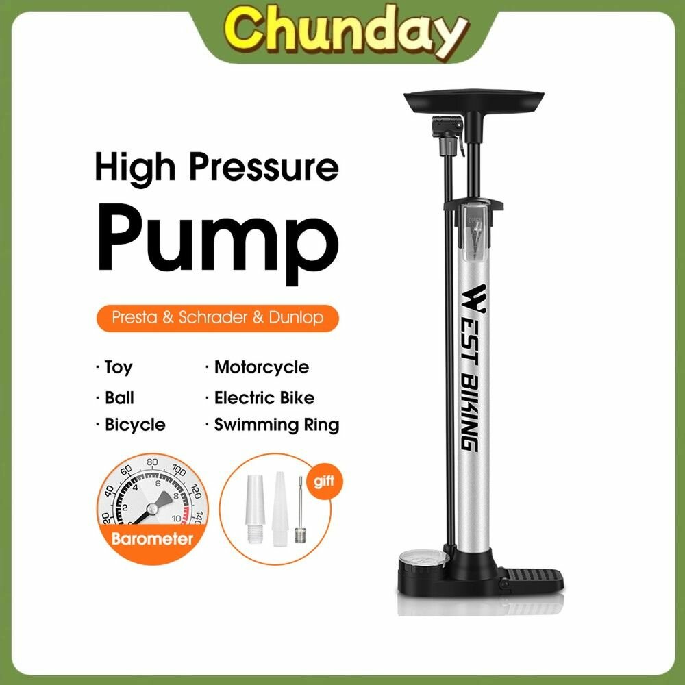 WEST BIKING насос 140psi, напольный, ручной, для велосипедных шин