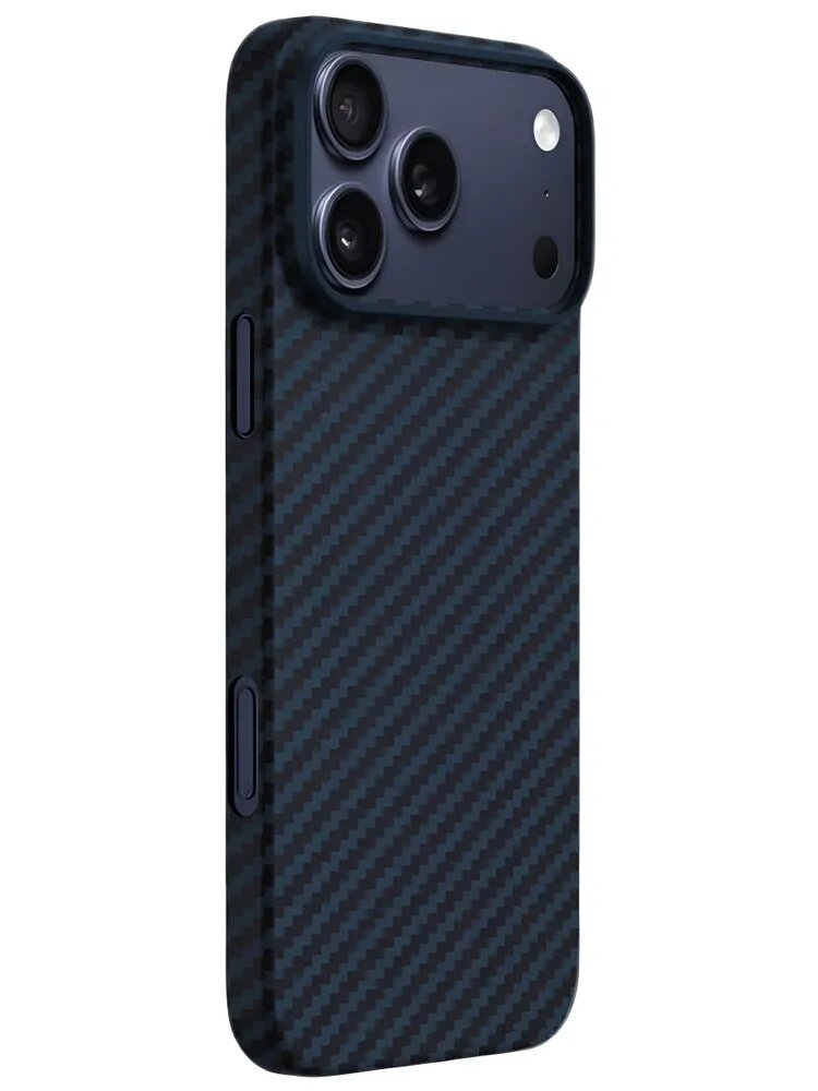Чехол KZDOO Keivlar для iPhone 17 Pro , арамид (кевлар) ударопрочный, ультратонкий - Blue