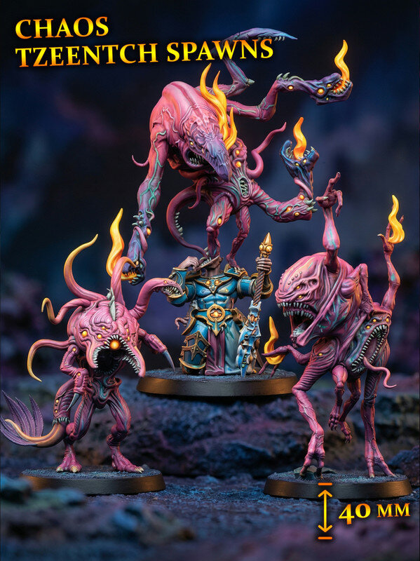 Chaos Tzeentch Spawns Спавны Хаоса Тзинча (набор 3 шт) (40мм) миниатюра