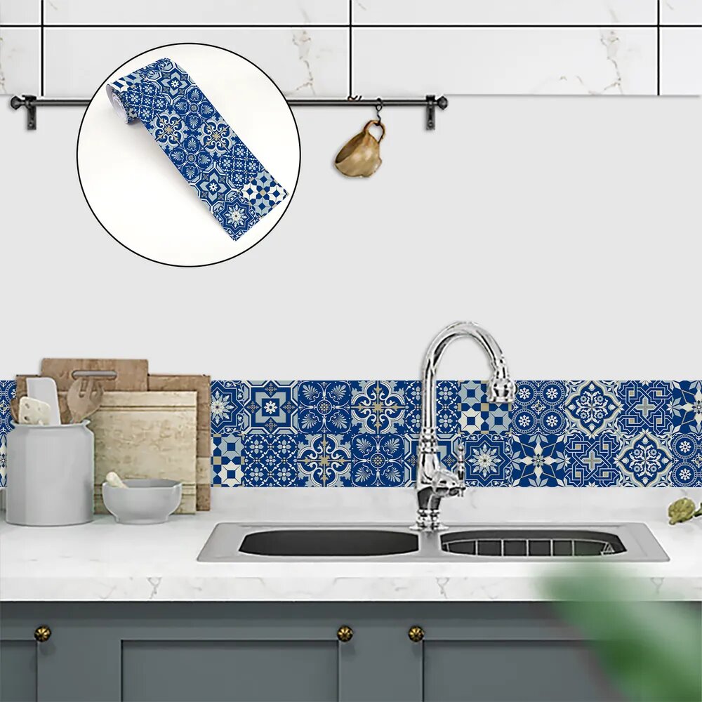 Самоклеющаяся наклейка для стен Мандала - Водостойкие стикеры ПВХ для кухни, ванной, гостиной. Защита от плесени, жира и грязи. Многоразовый декор