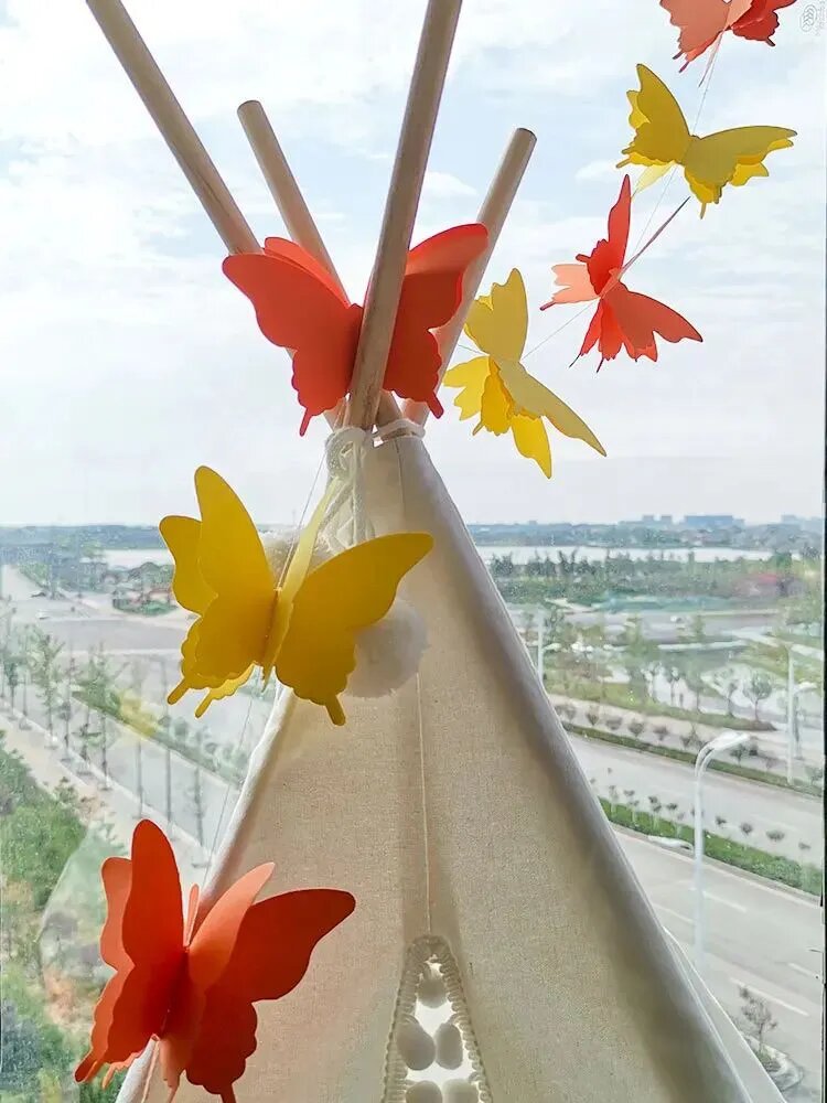 Гирлянда из 3D бабочек для праздника, бумажные подвесные украшения для свадьбы, дня рождения, DIY декор