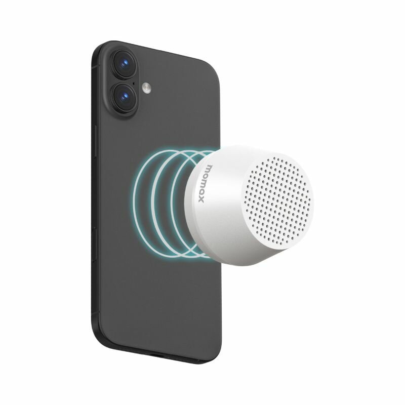 Магнитный беспроводной динамик MagSafe Momax 1-Vibe Go Lite - белый