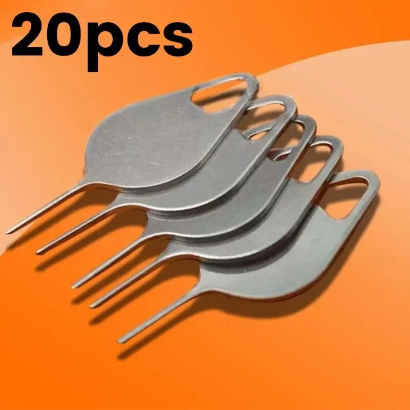 20 шт, универсальный инструмент для удаления лотка для SIM-карты, инструмент для извлечения ключей, открывалка для игл из нержавеющей стали, выталкиватель для большинства мобильных телефонов, смартфонов