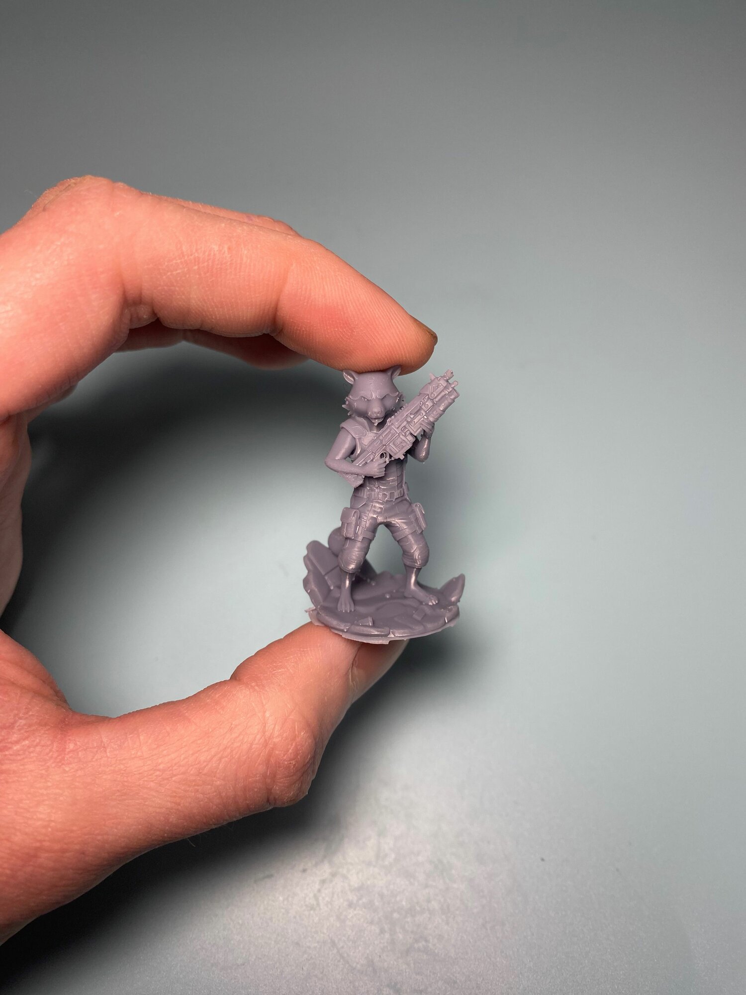 Миниатюра для покраски Ракетный Енот (Rocket Raccoon) Страж Галактики. Высота 4.5 см