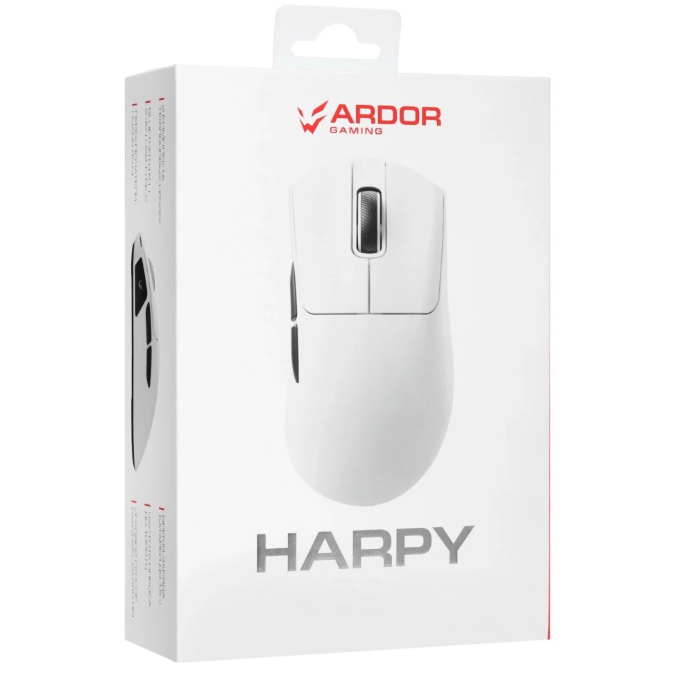 Мышь беспроводная/проводная ARDOR GAMING Harpy [ARDW-HRY3395-WT] белый