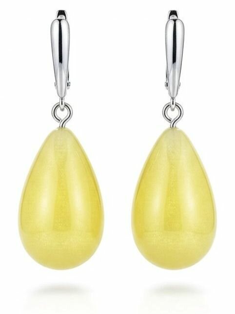 Серьги с подвесками, янтарь прессованный