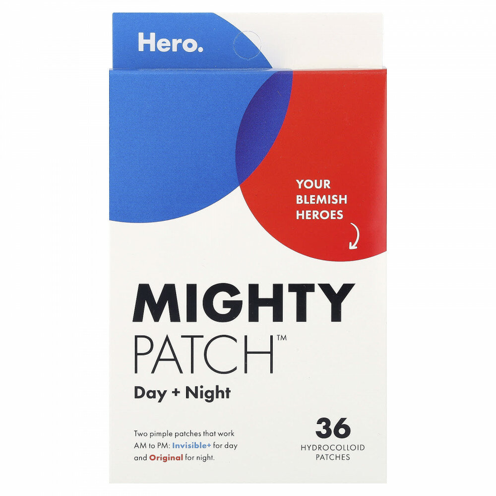Hero Cosmetics, Mighty Patch™, день и ночь, 36 гидроколлоидных патчей