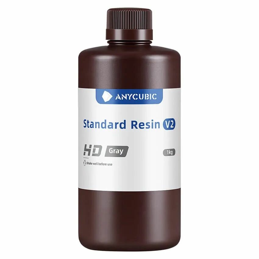 Фотополимерная смола Anycubic Standard V2 HD, серая (1 кг) (HD gray)