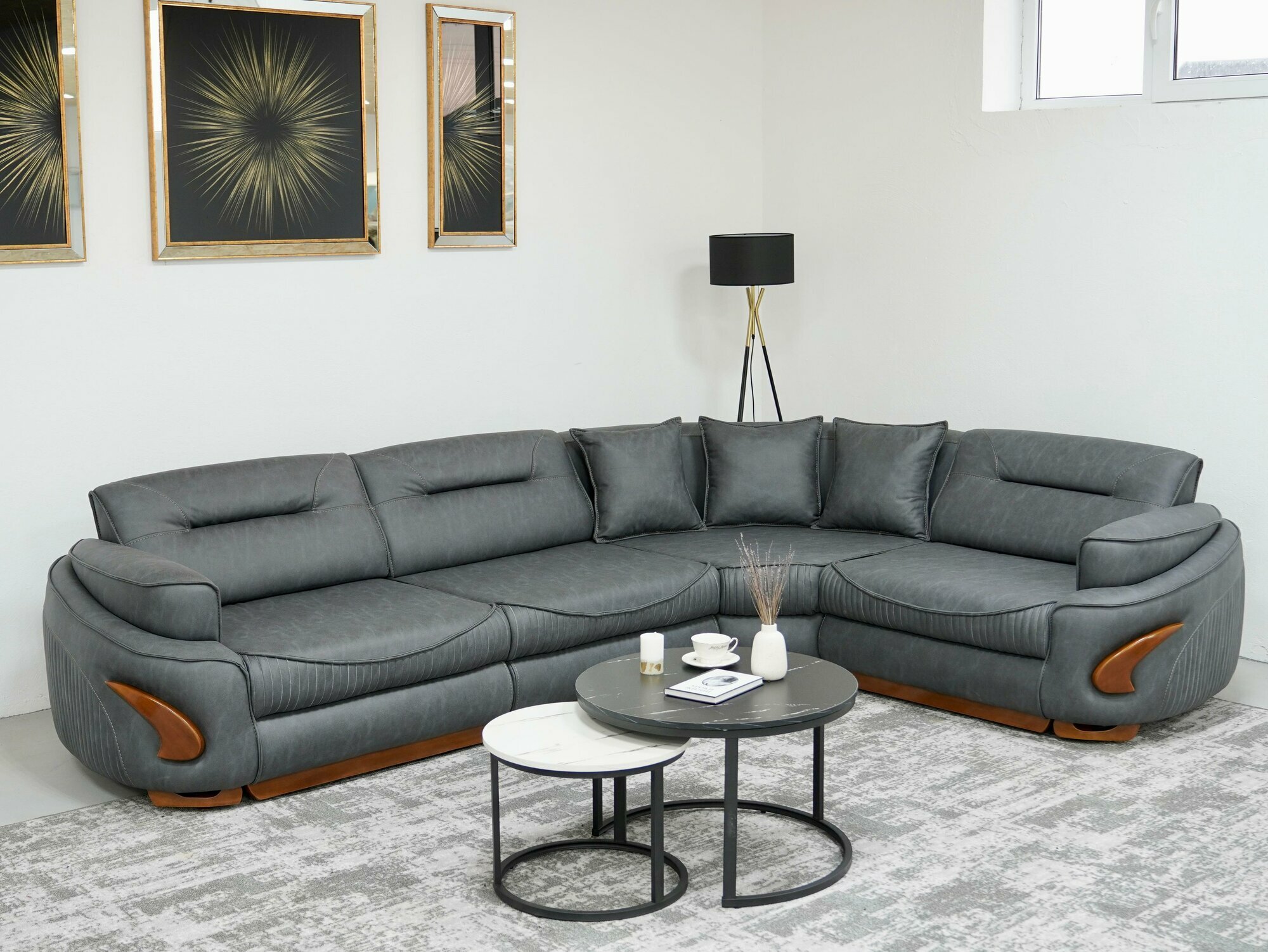 Диван DINISMING AlFerassad, угловой, механизм шагающая спинка