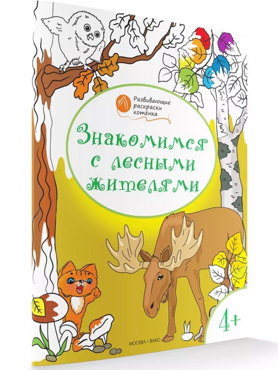Раскраска «Знакомимся с лесными жителями», развивающая. 4+