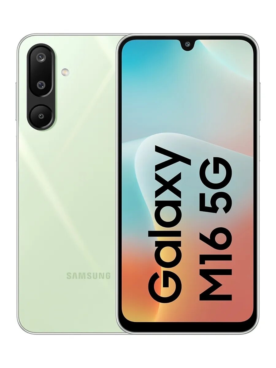 Смартфон Samsung Galaxy M16 5G 6/128Gb, AMOLED, Android 15, Mint Green (SM-M166P/DS)
